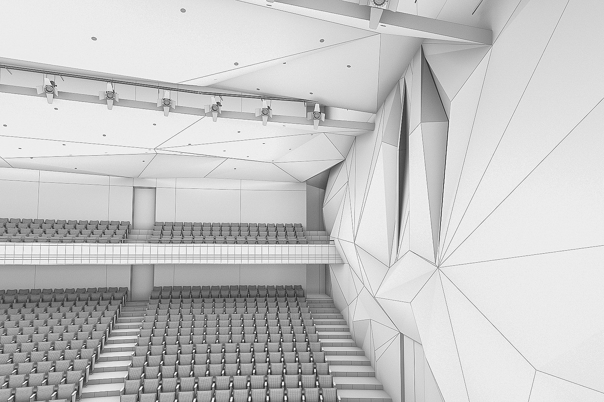 Theater Interior 1200 seats, an Architecture 3D Model by 3DNUTS