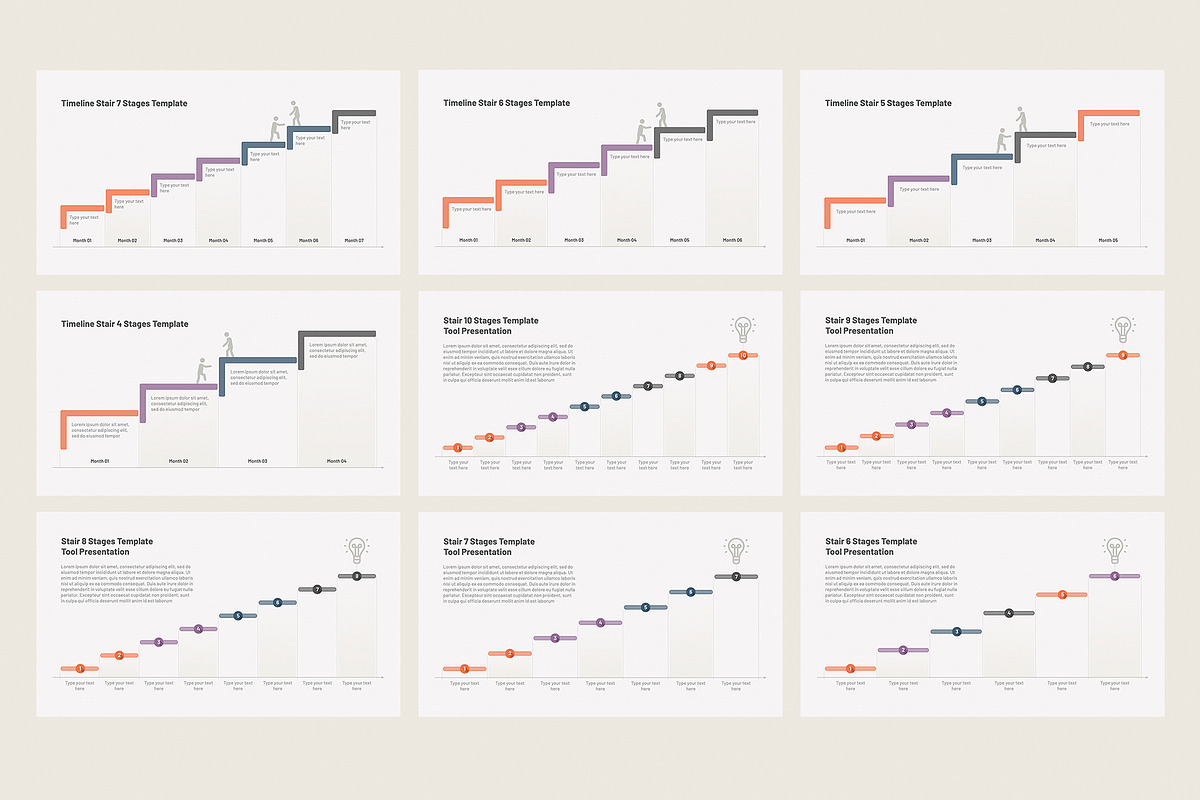 Stair Diagram Templates for Google Slides | Creative Market