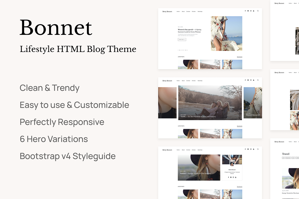 Bonnet - Lifestyle HTML Blog Theme, a HTML Template by concealed