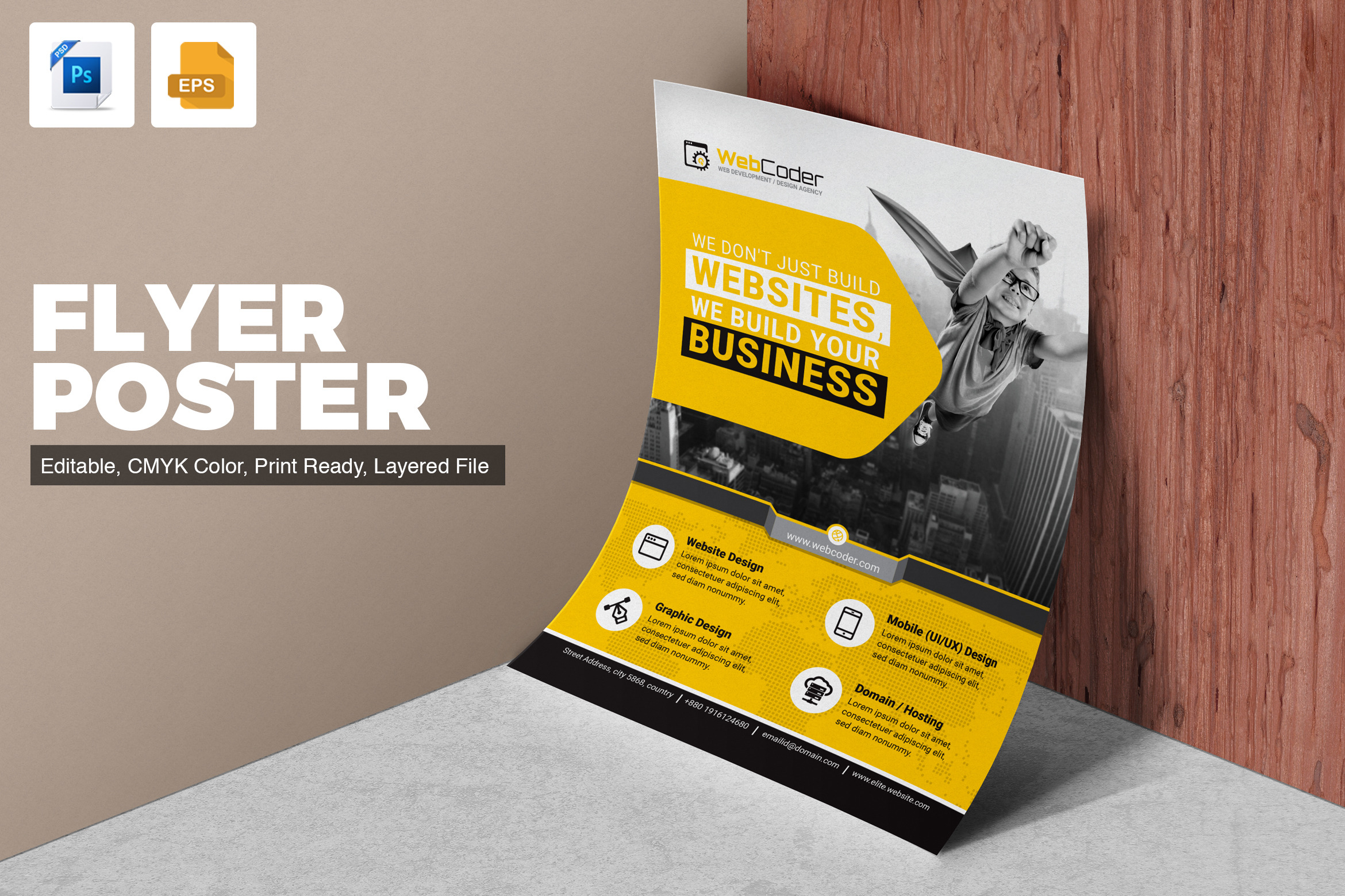 Flyer Template for Web Development, a Flyer Template by ContestDesign