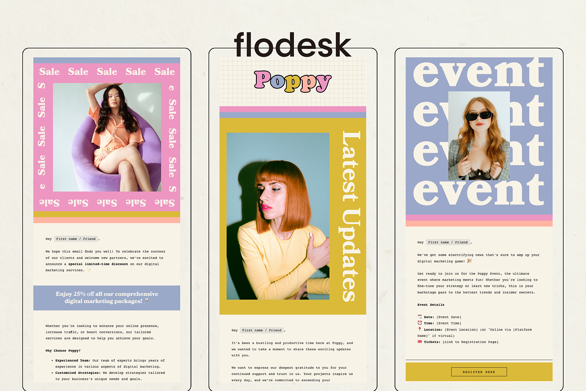 Flodesk Email Newsletter Templates, an Email Template by Branding Babe Co.