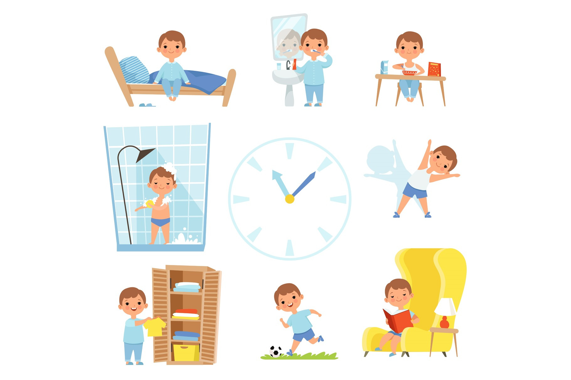 Daily routine. Kids making various, a Graphic by Onyx