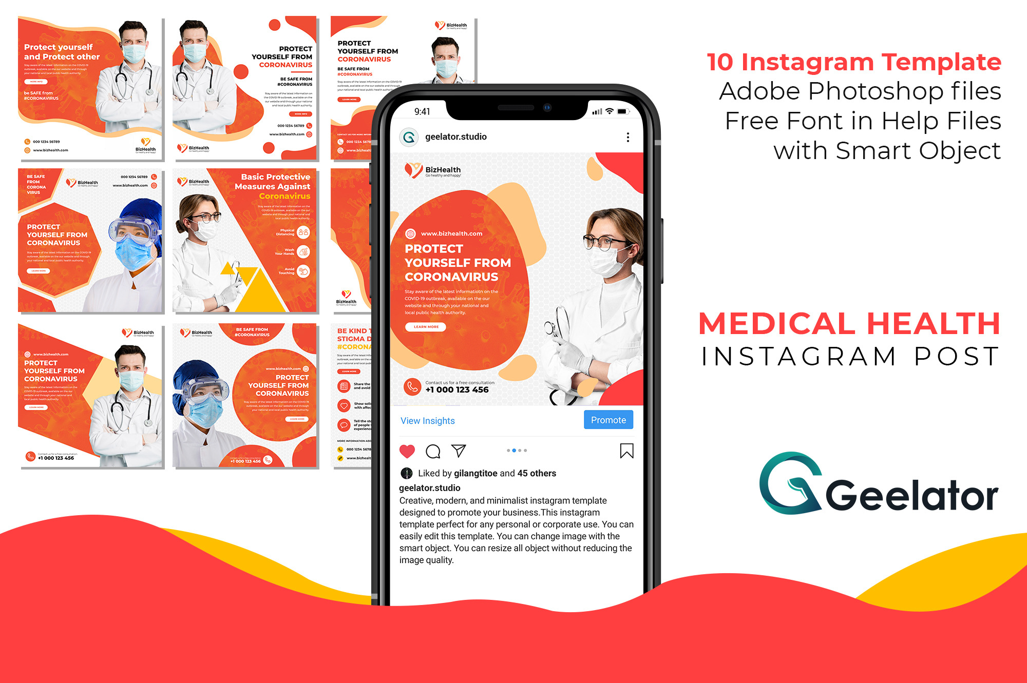 Medical Health Instagram Post, a Social Media Template by Geelator Studio