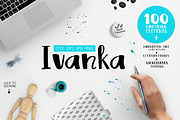Ivanka Font•Patterns•Vector elements, a Script Font by Ivanna-Ivashka