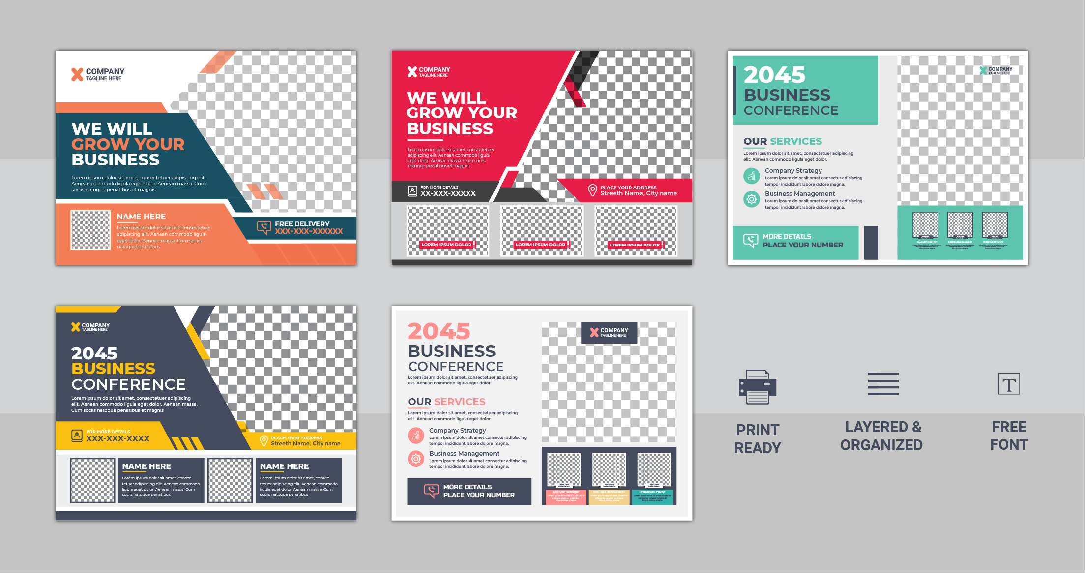Modern horizontal business flyer