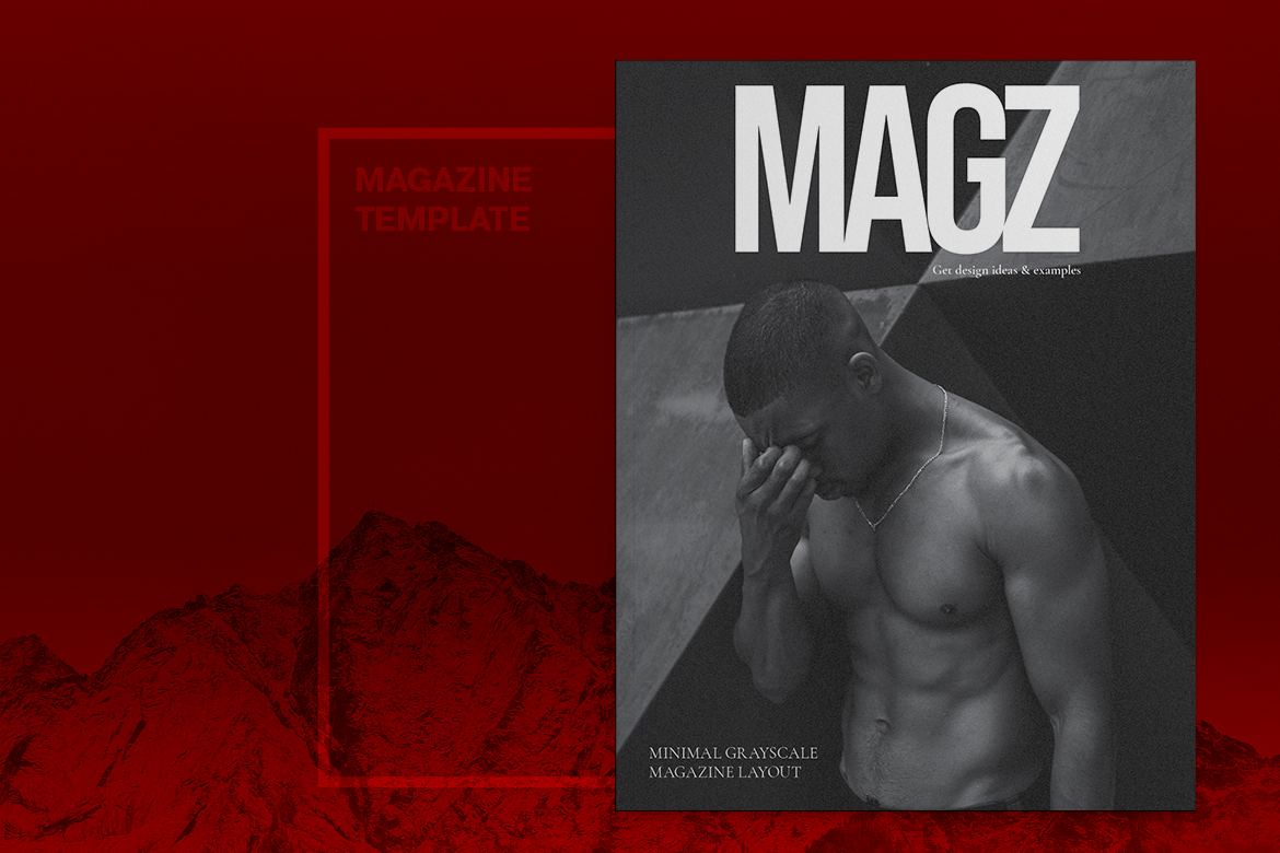 Grayscale Magazine Layout | Creative Market