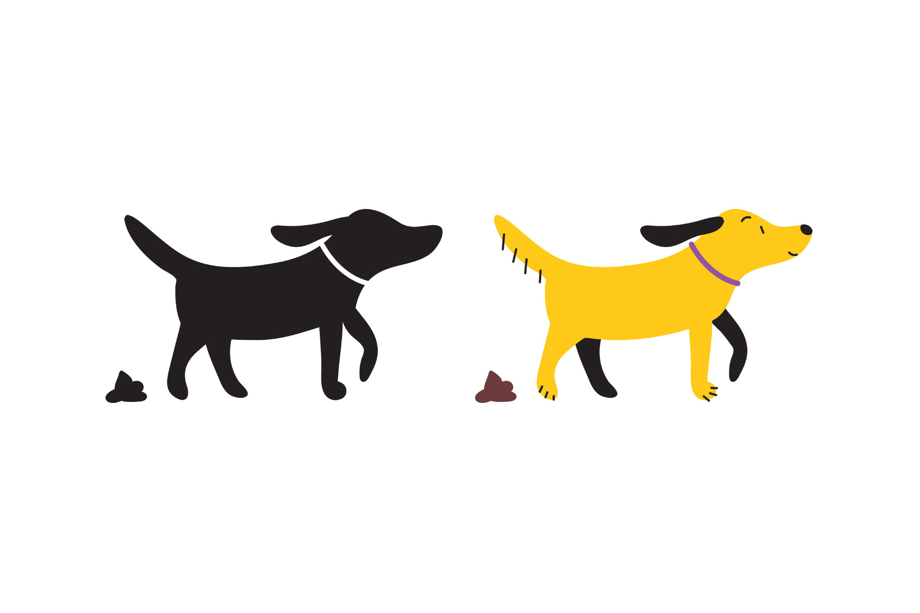 Set of dog pooping and its poo vecto | Animal Illustrations ~ Creative ...