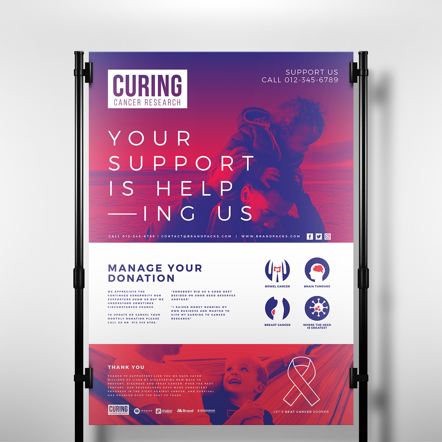 Cancer Charity Poster Template, a Flyer Template by BrandPacks ...