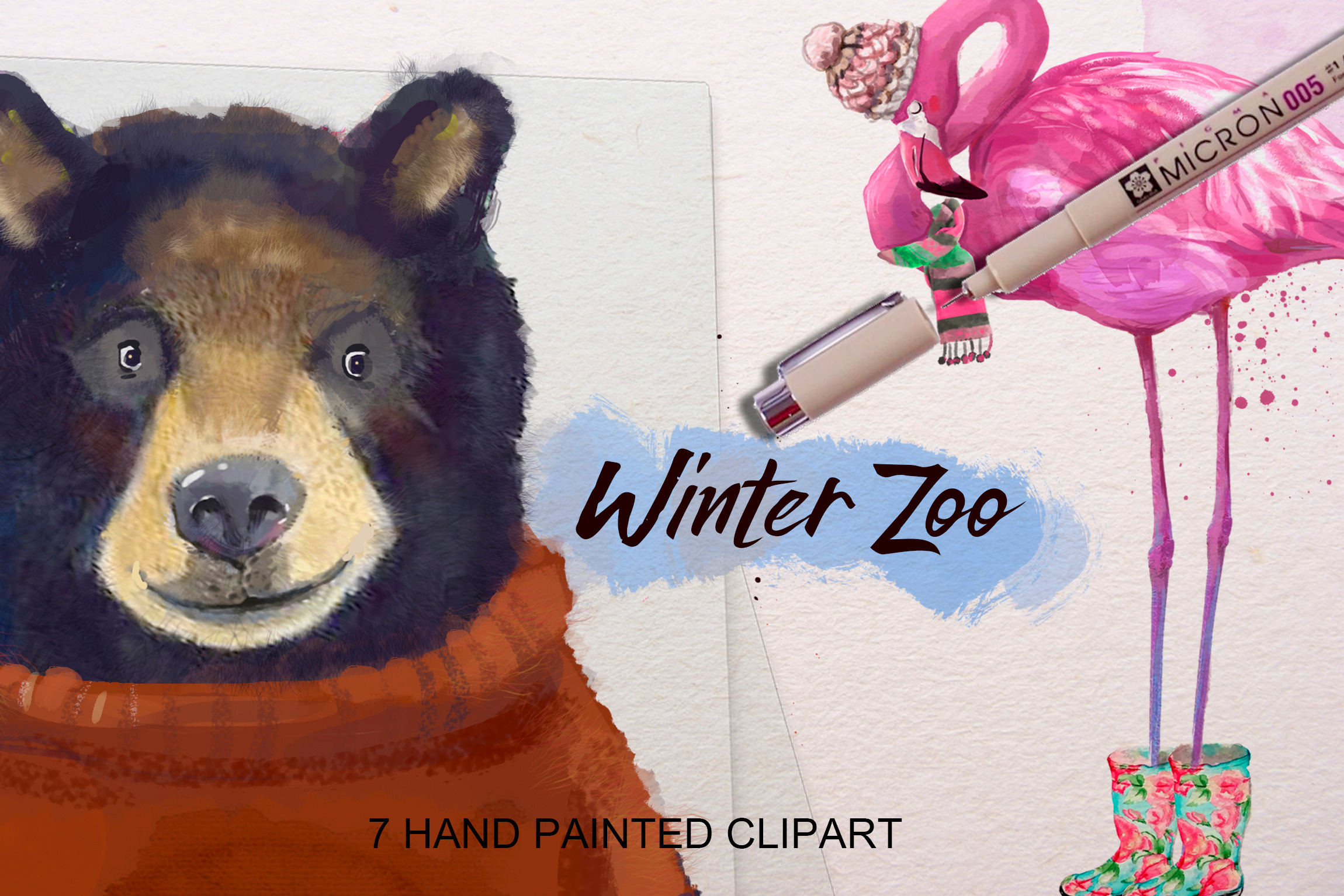 Winter ZOO, an Animal Illustration by Eve Farb