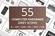 85 Computer & Hardware Grey Icons, an Outline Icon by IconBunny ...