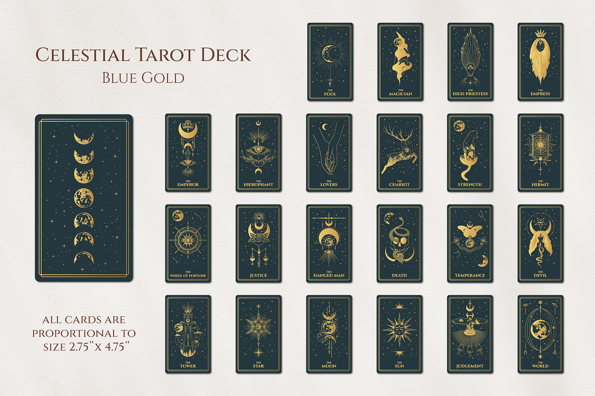 celestial tarot major arcana deck