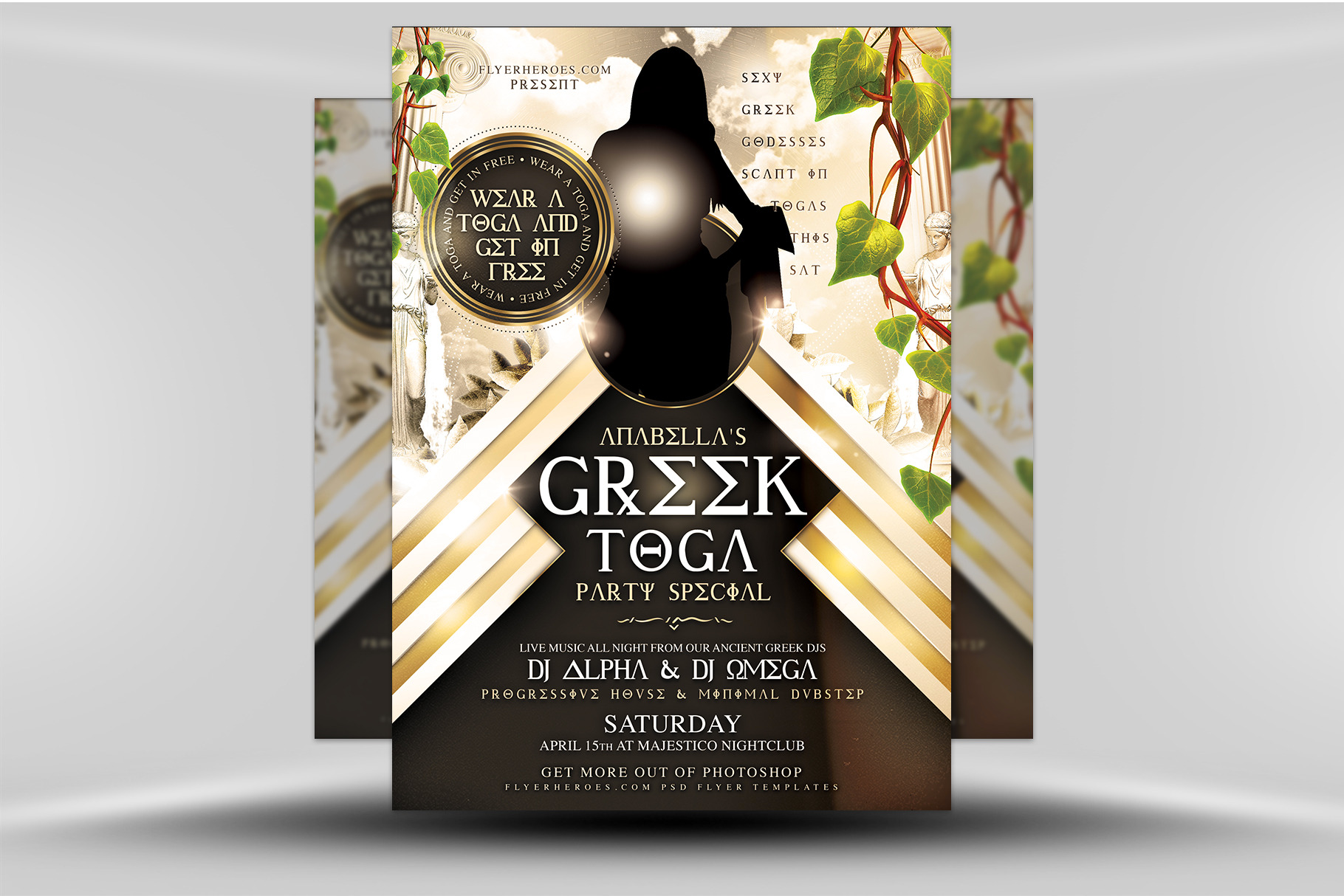 Greek Toga Flyer Template, a Flyer Template by FlyerHeroes