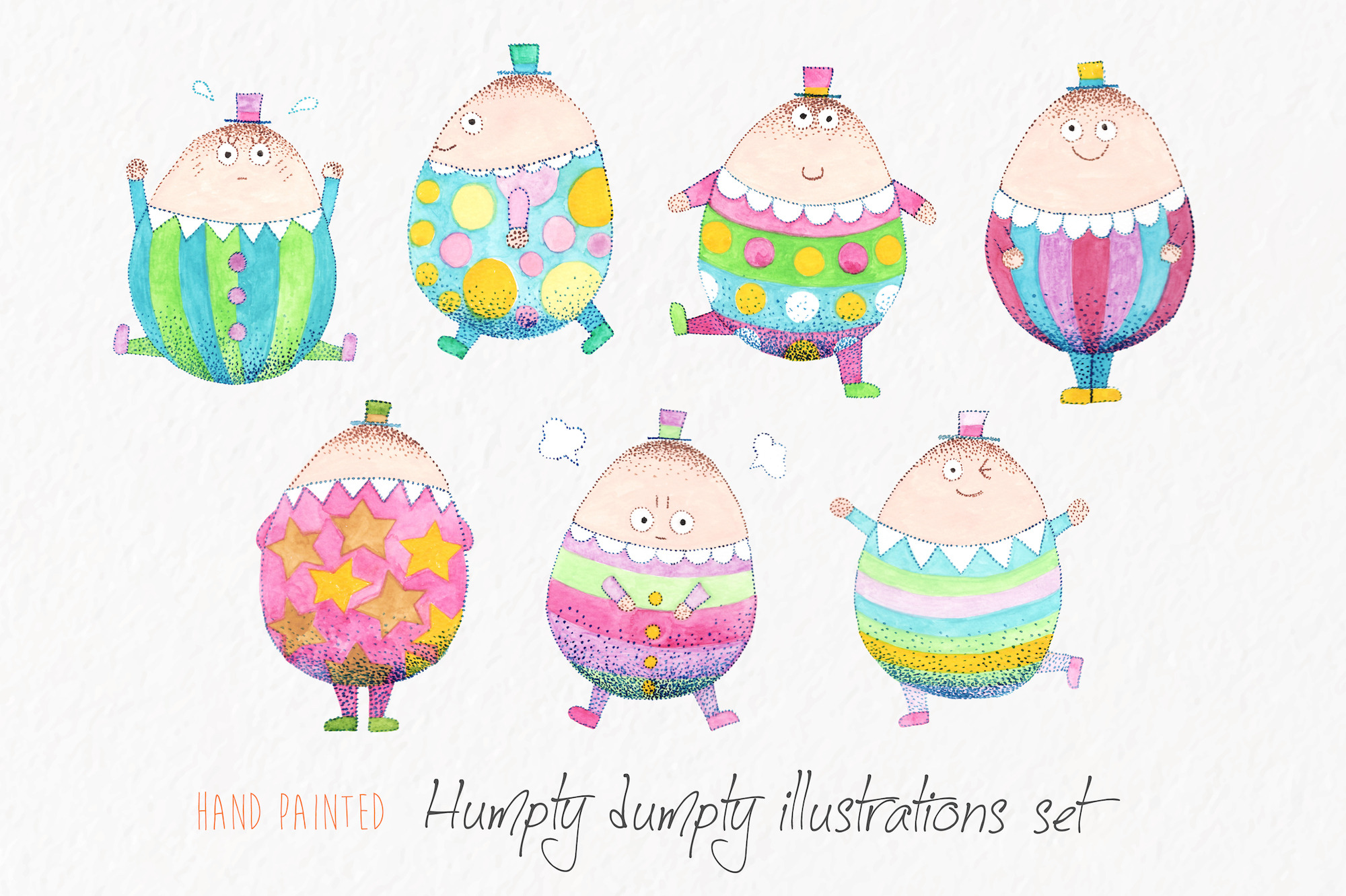 Watercolor Humpty Dumpty Clip art | Illustrations ~ Creative Market