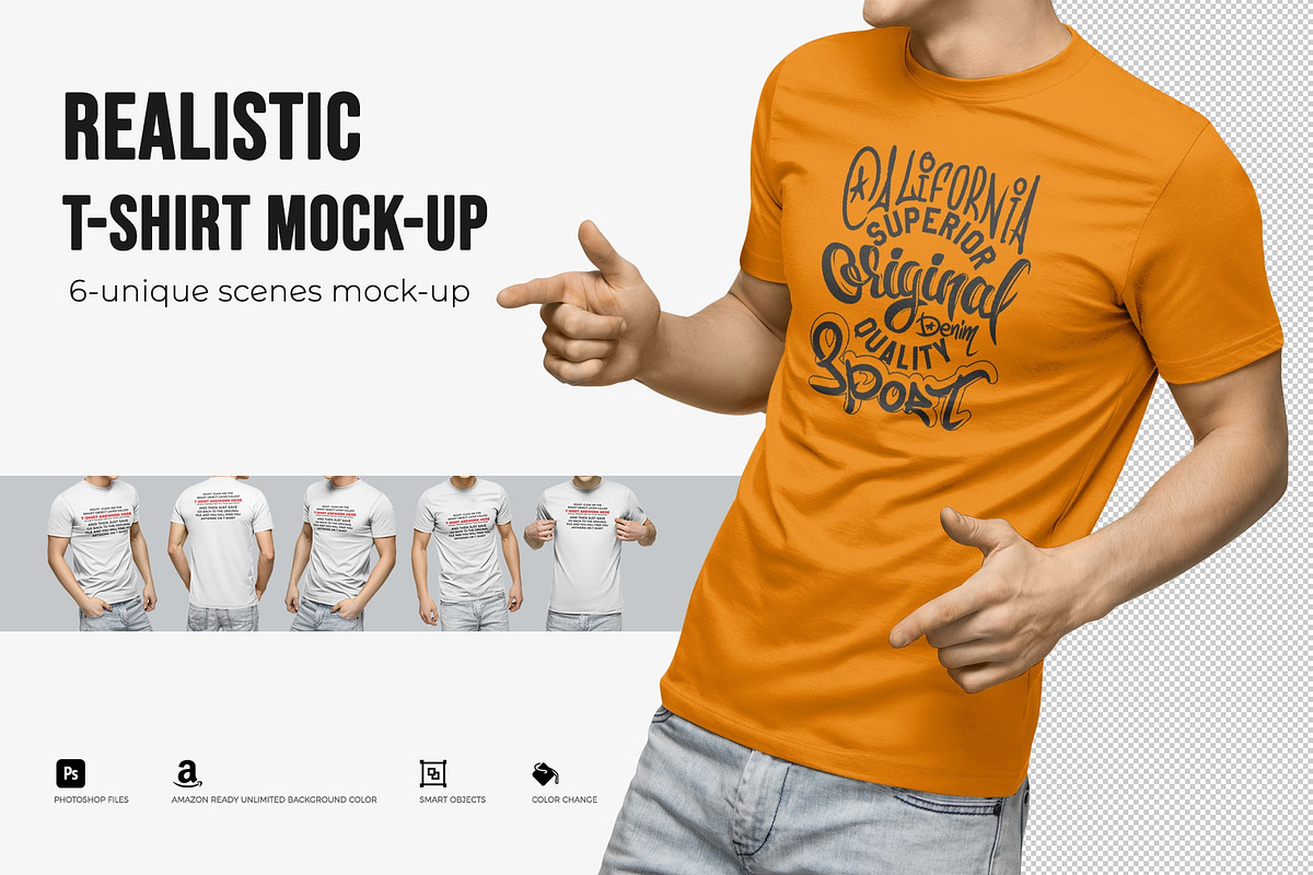 Realistic T-Shirt Mock-Up, a Shirt Mockup by Mock-up Store