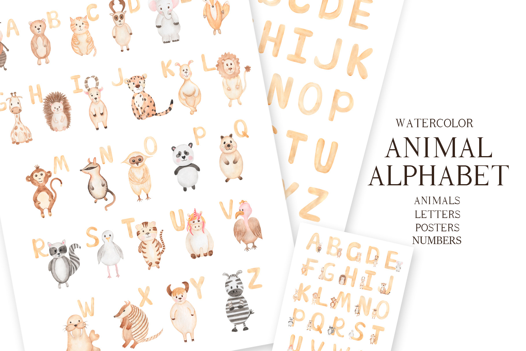 Watercolor Animal Alphabet, an Education Illustration by MayaNavits ...