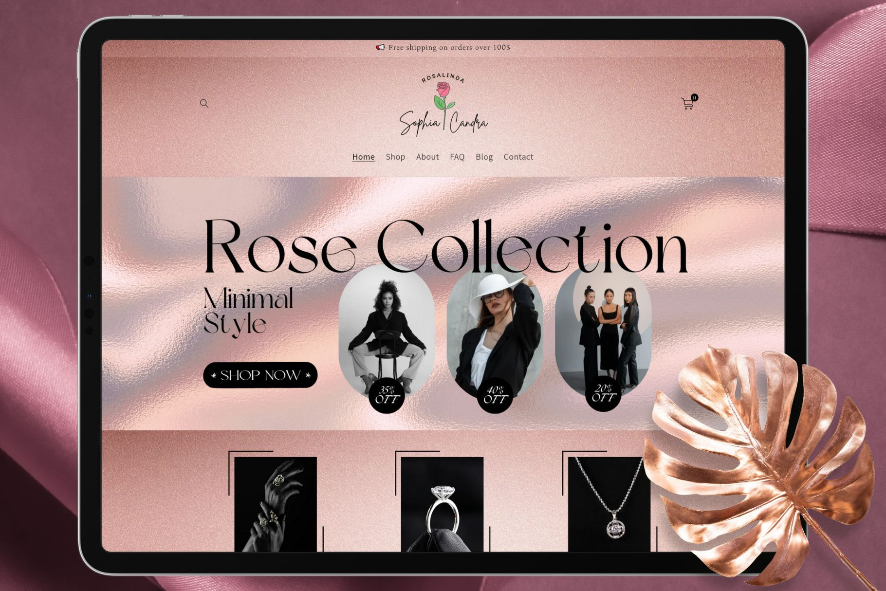 Rose Gold Shopify Theme Template, a Templates & Theme by DaisyStudio