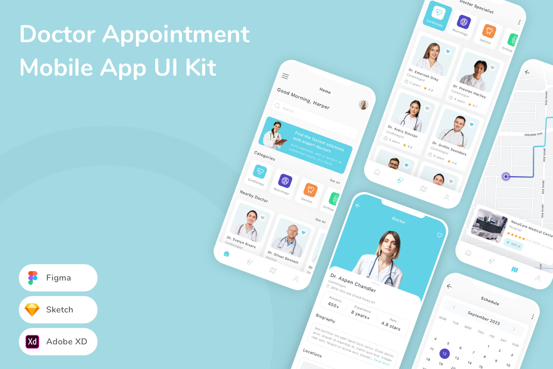 Doctor Appointment Mobile App UI Kit, an UI Kit Template by Betush
