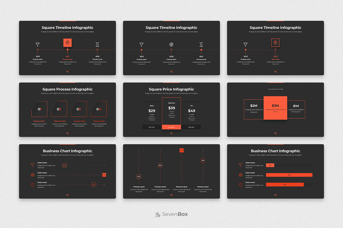 Square Powerpoint Infographics, a Presentation Template by ShapeSlide