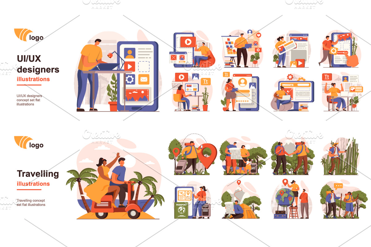 Bundle Concept Vector Illustrations, a Templates & Theme by alexdndz