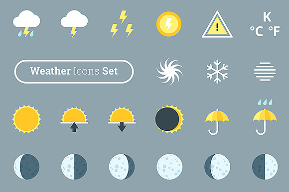Big weather forecast icons pack, an Icon by painterr