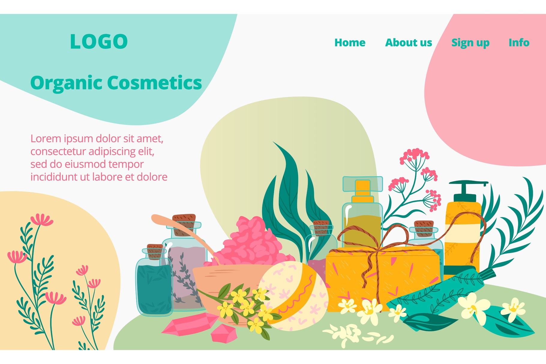 Organic natural cosmetic, skin and, a Technology Illustration by ...
