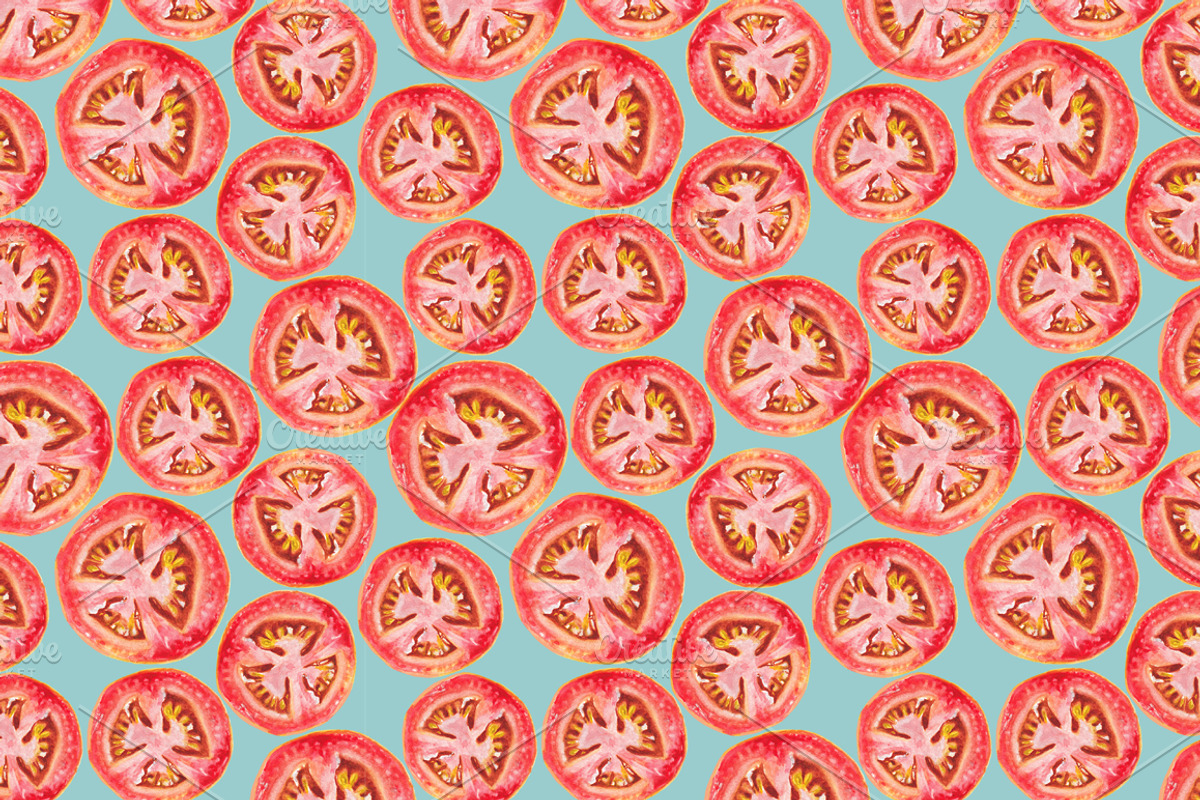 Red vegetables collection, a Pattern Graphic by lenavetka87