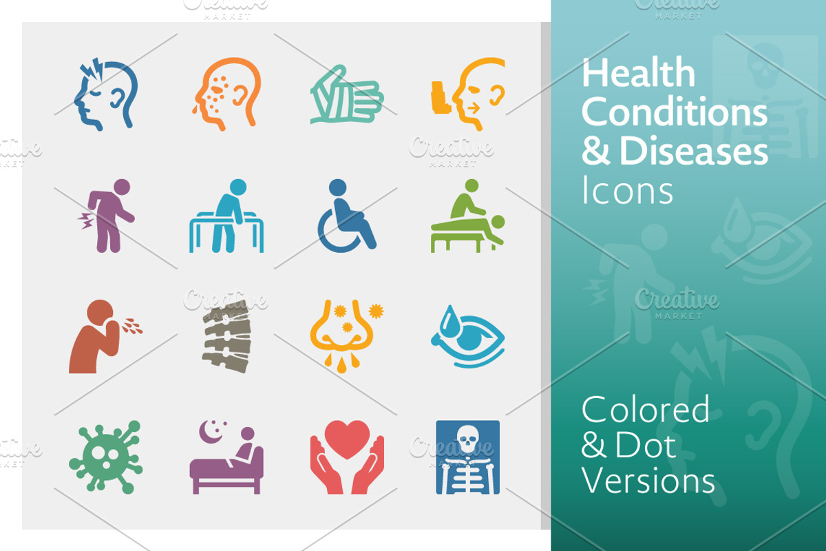 Health Conditions & Diseases Icons, an Icon by introwiz1