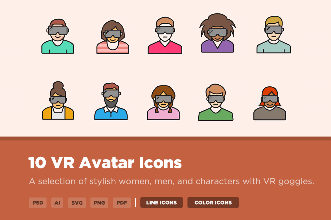 10 VR Avatar Icons, an Icon by Creative VIP