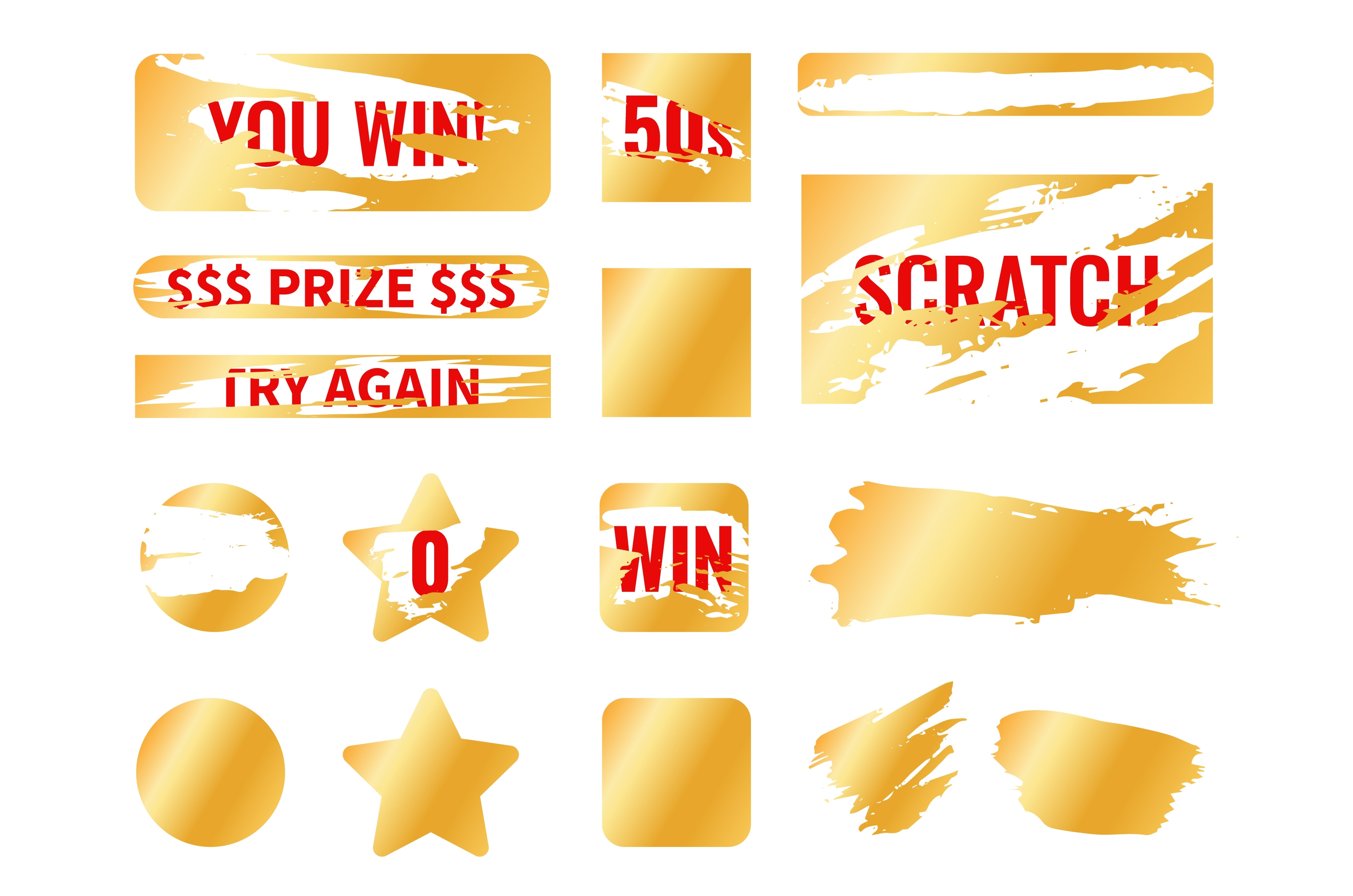 Golden scratch card. Lottery tickets | Graphic Objects ~ Creative Market