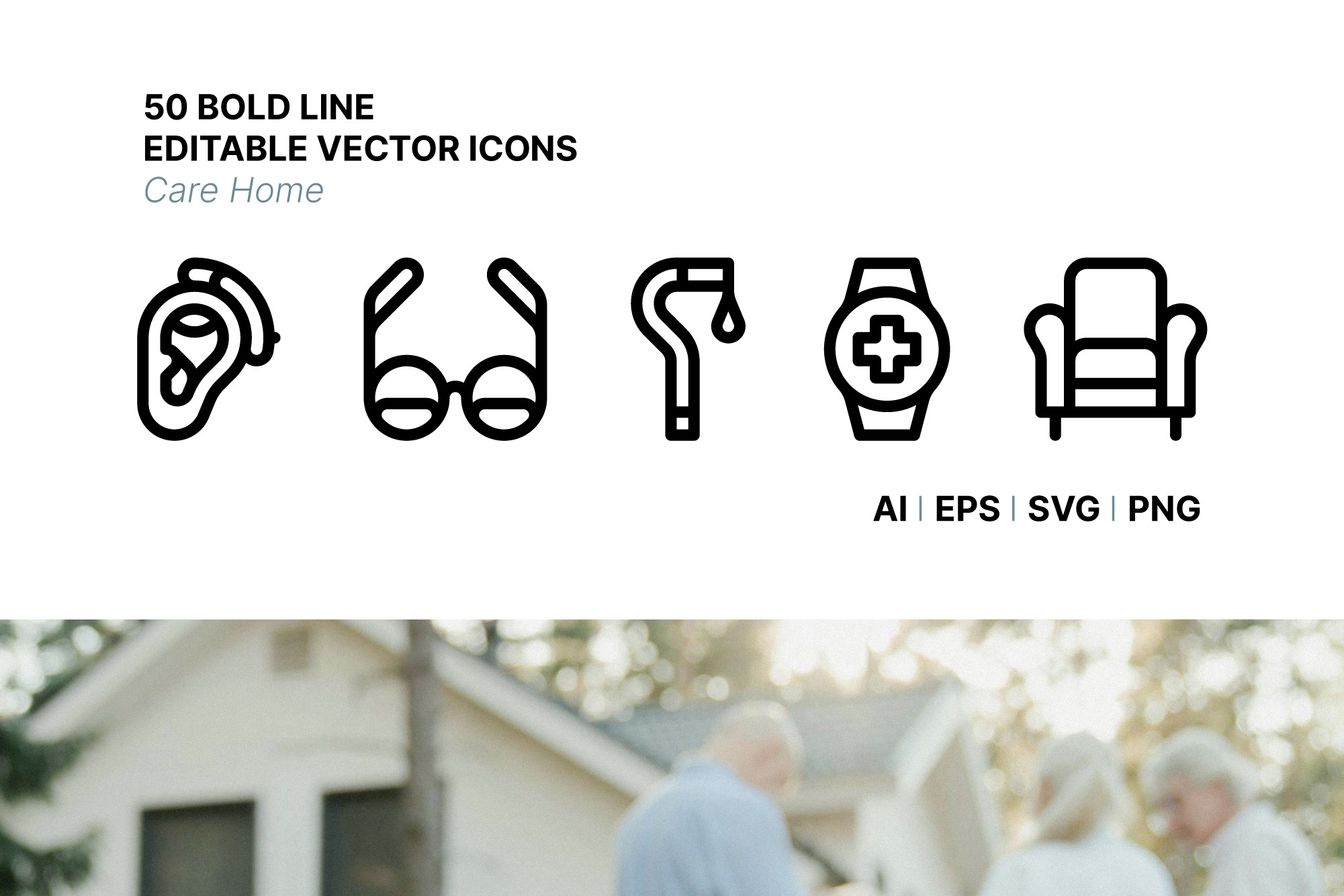 50 Care Home Icons, an Outline Icon by Side Project