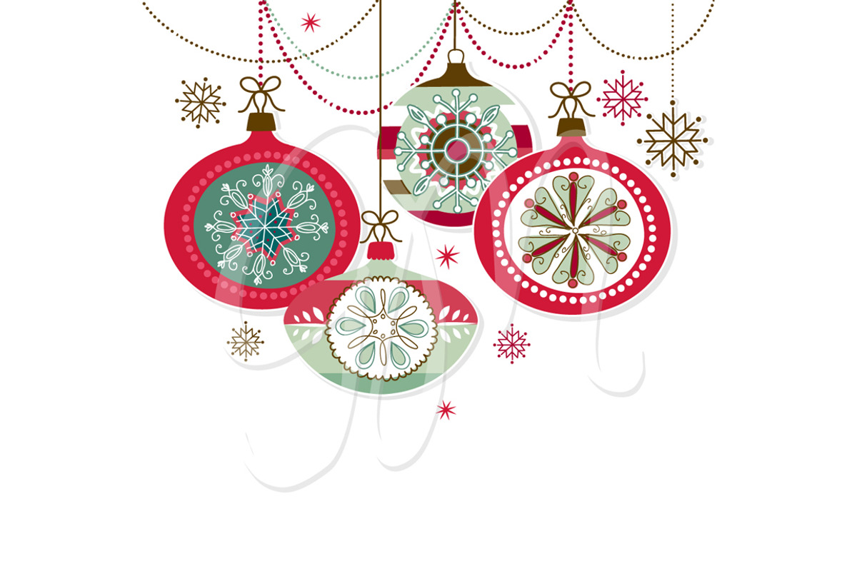Christmas Clip Art, ornaments, balls, a Decorative Illustration by ...