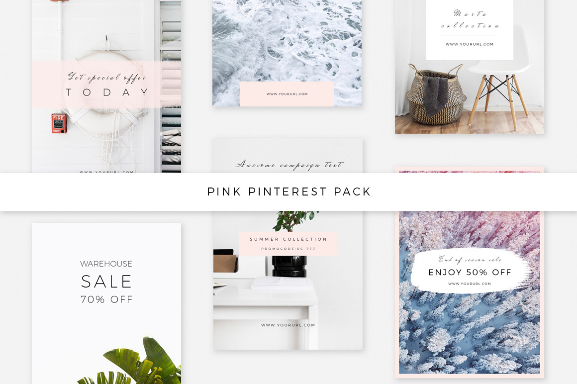 Pink Pinterest Pack, a Social Media Template by Swiss_cube