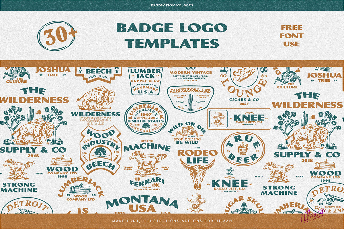 30+ Vintage Western Logo Templates, a Branding & Logo Template by Illousa