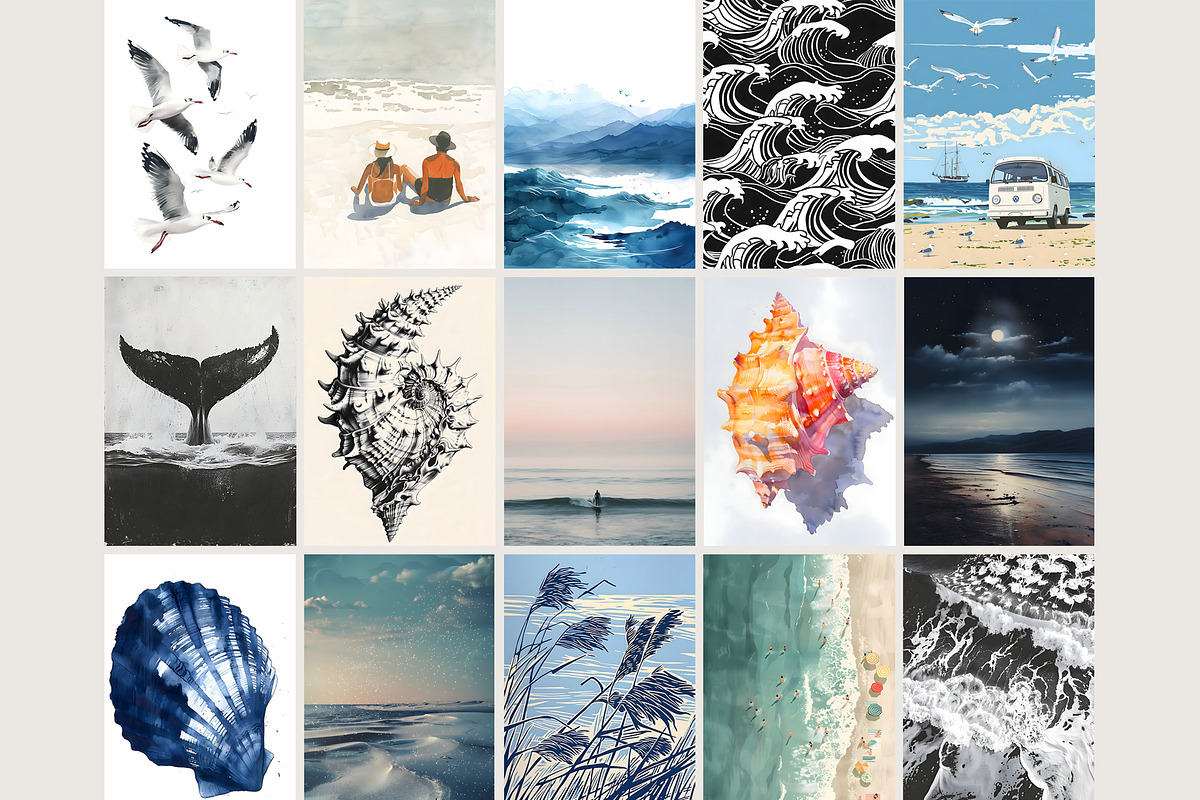 Coastal Wall Gallery Posters, a Graphic by SunnyAfternoons