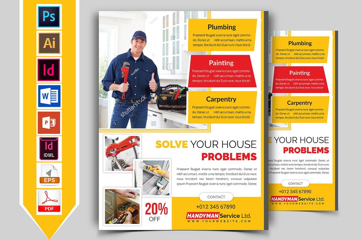 Handyman & Plumber Service Flyer V-1, a Flyer Template by Imagine ...