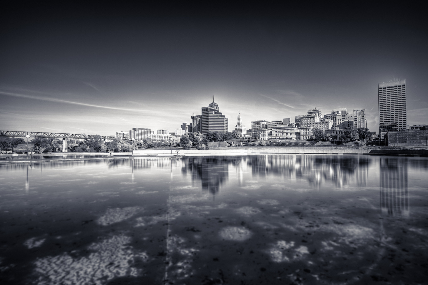 Memphis Skyline in Black and White, an Architecture Photo by FunkyMedia