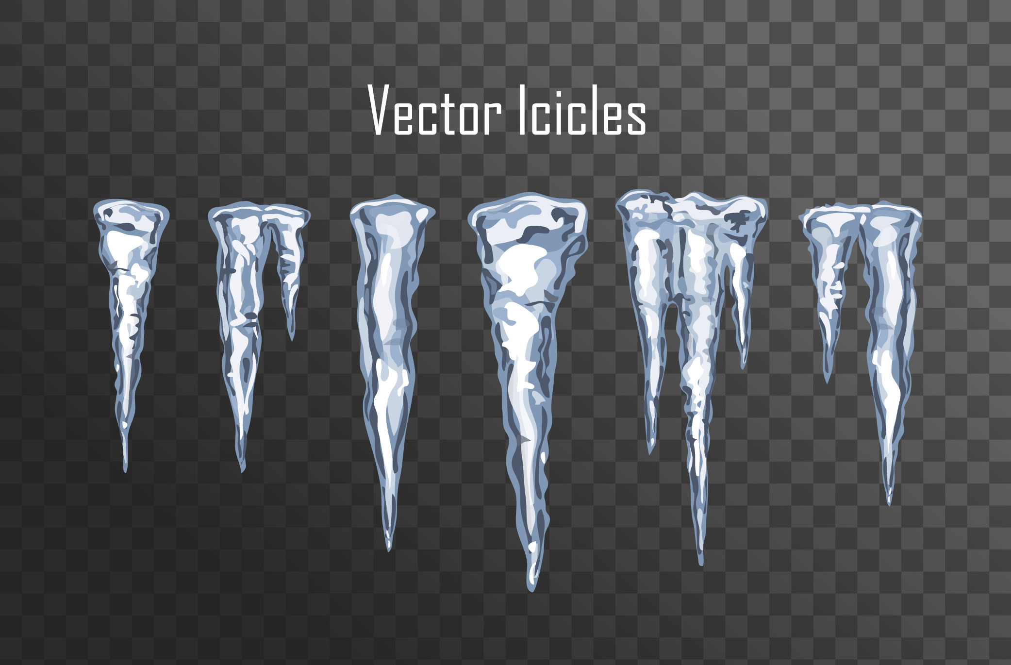 Icicles vector set, an Object Graphic by MalinaShop