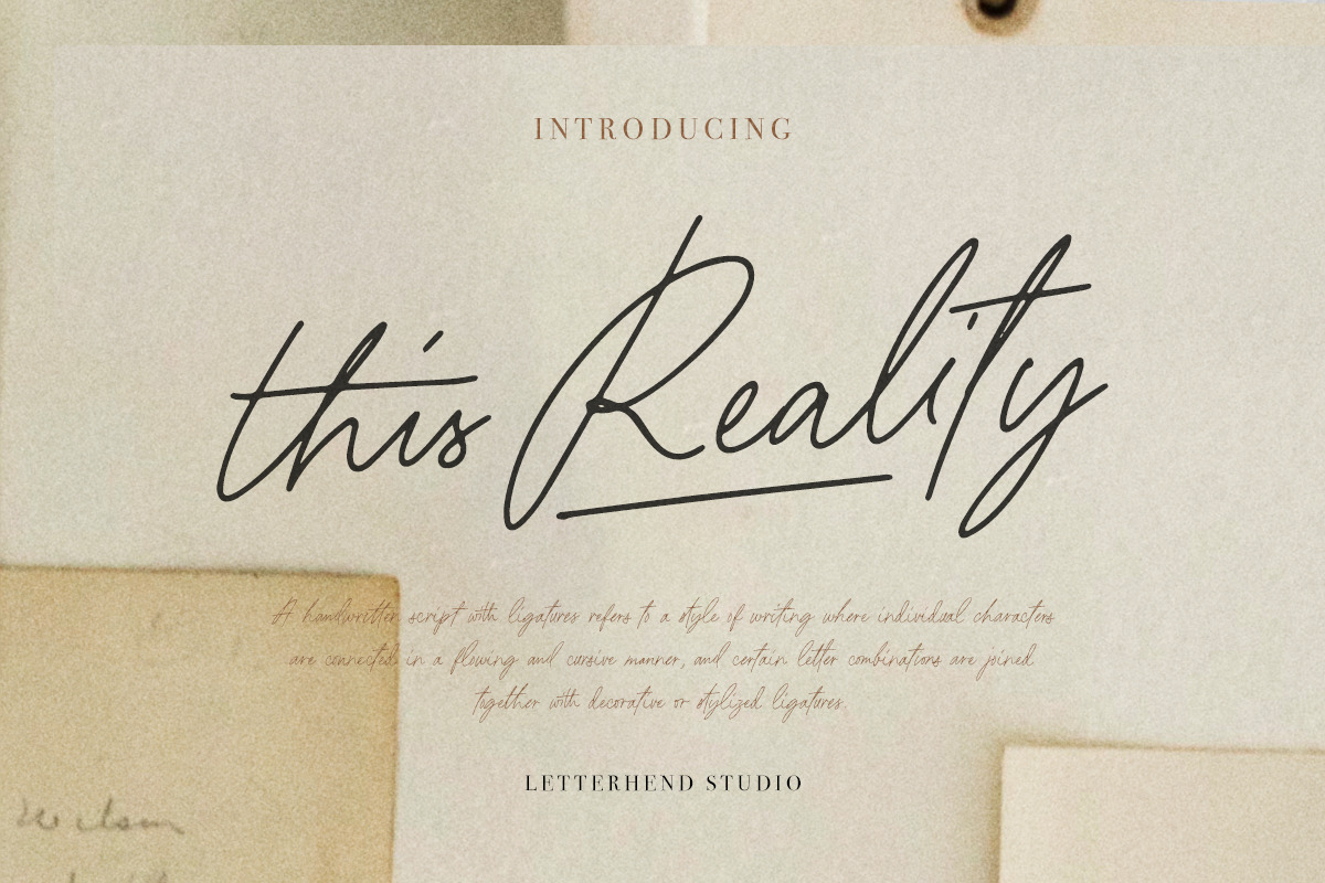 This Reality Handwritten Script, a Script Font by Letterhend Studio | Creative Market