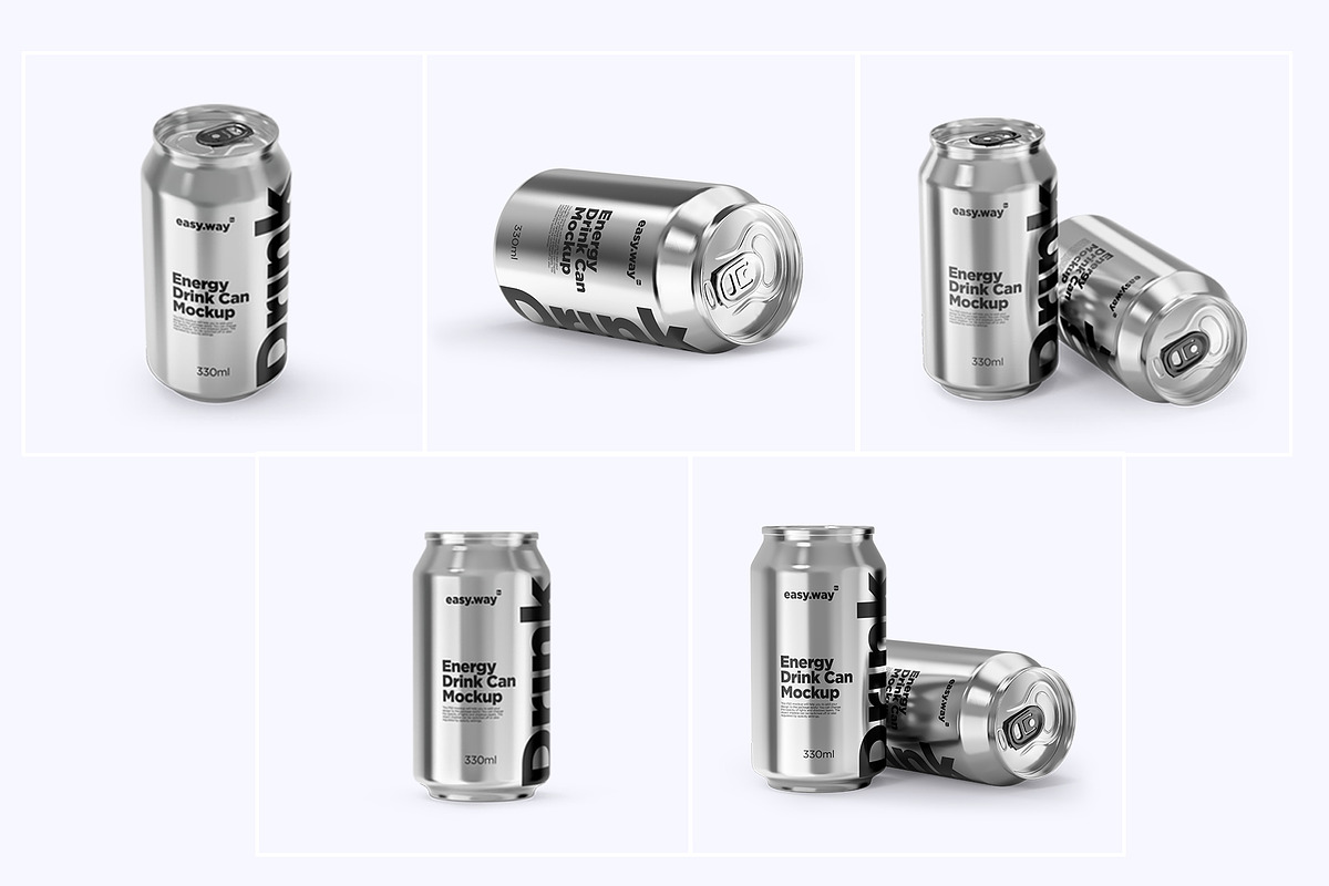330ml Cans PSD Mockups Set, a Packaging Mockup by easy.way