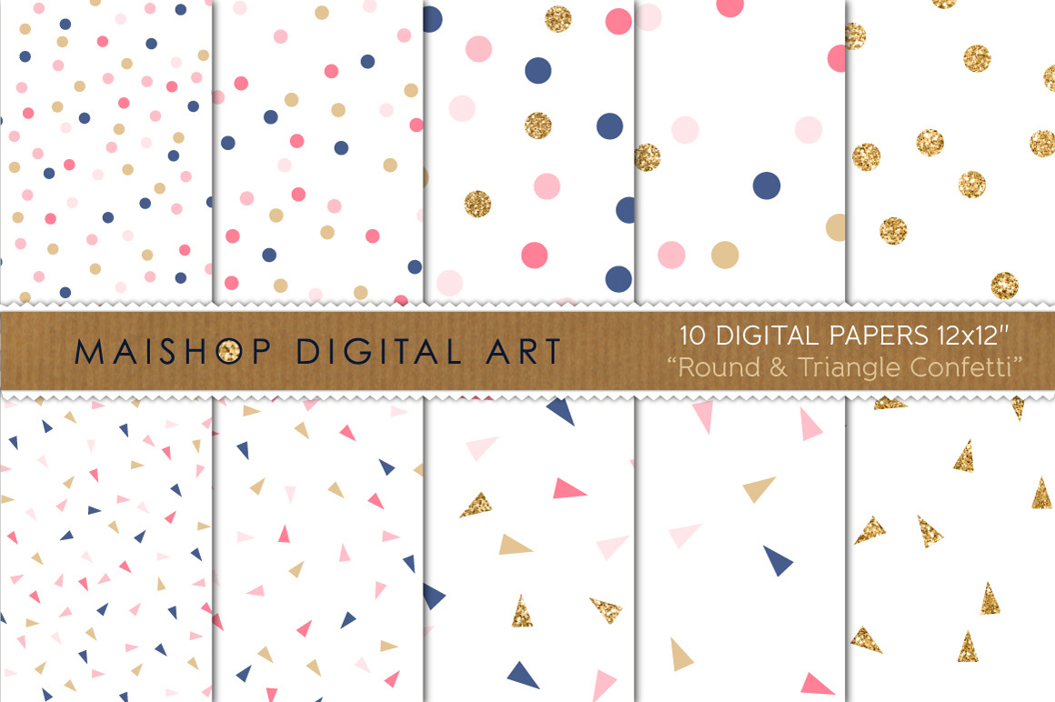 Digital Paper - Confetti, a Pattern Graphic by Maishop