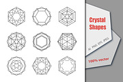 Crystal geometric shapes. Vector, an Illustration by MalinaShop