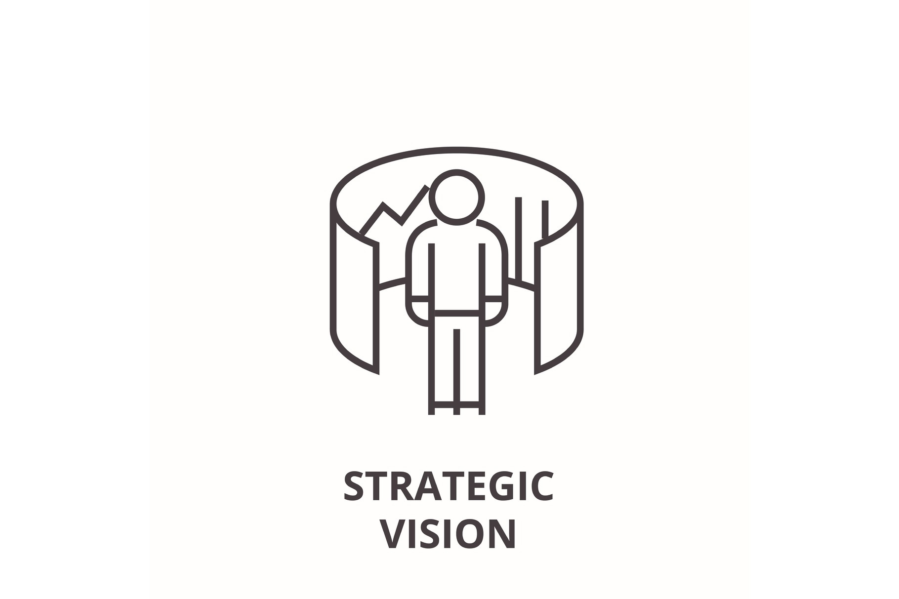 strategic vision line icon, outline sign, linear symbol, vector, flat ...