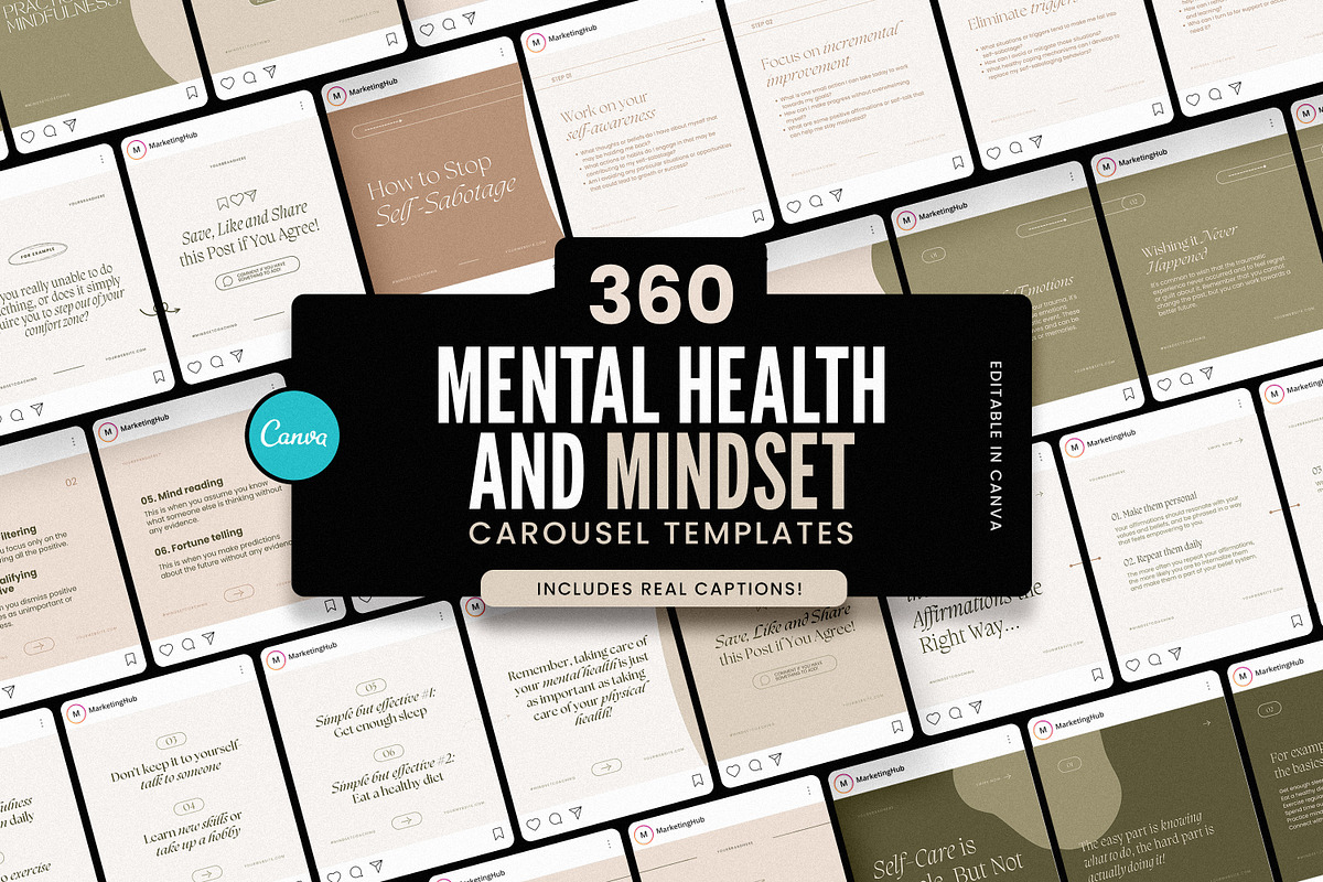 Ultimate Mental Health Social Bundle, a Social Media Template by ...