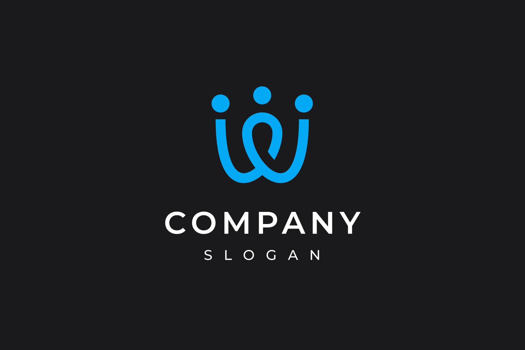 People logo in letter W shape, a Branding & Logo Template by brandphant