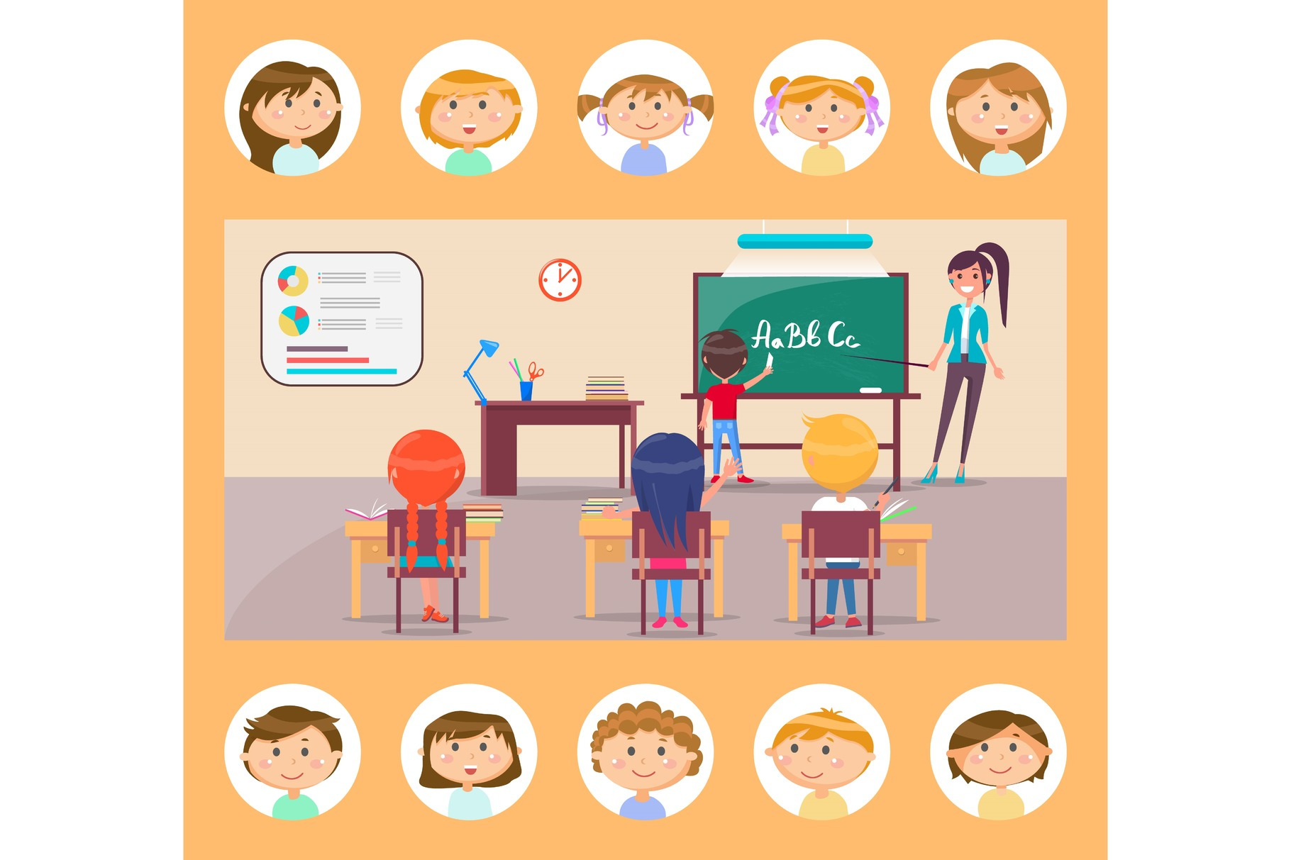 English Grammar Lesson, School, an Education Illustration by robuart