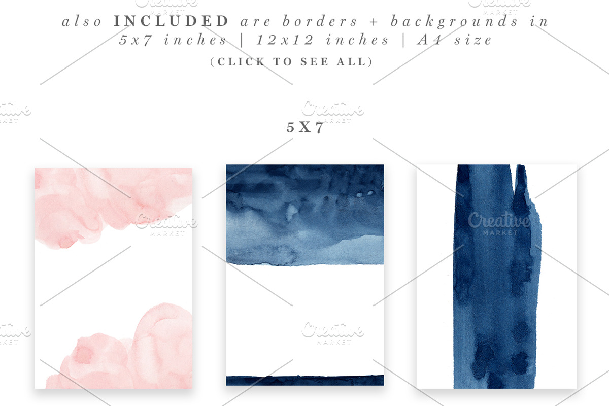 Blush and Navy Abstract Watercolor, a Texture Illustration by Essem ...