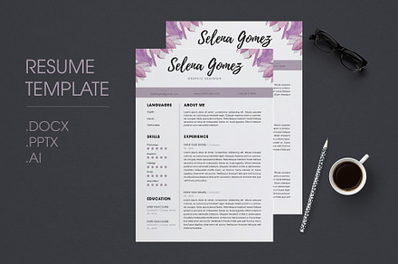 Elegant Floral CV Template, a Resume Template by Emaholic Template