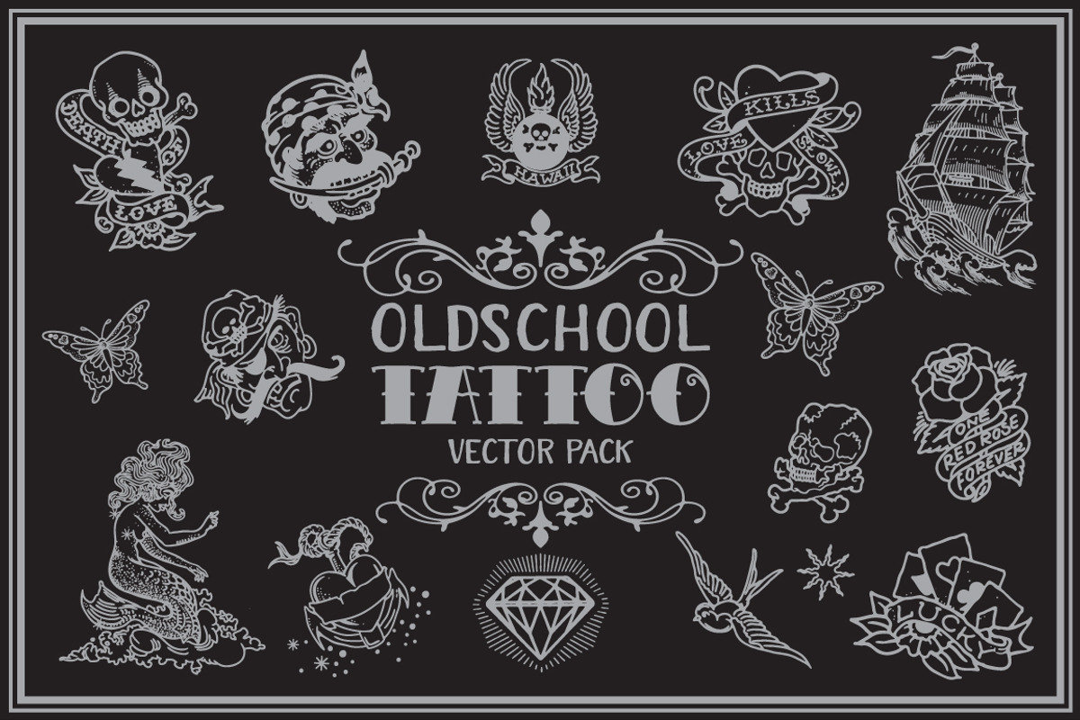 Tattoo Vector Pack, an Education Illustration by Vector Clash