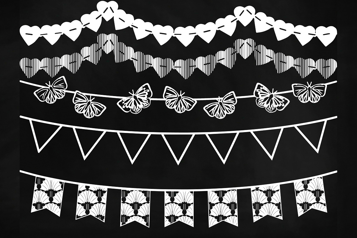 Chalk Bunting Doodles Clip Art, an Illustration by FrankiesDaughtersDesign