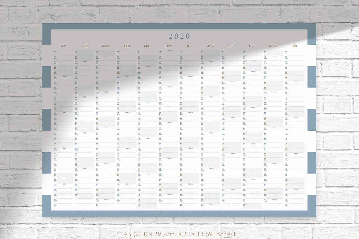 Printable A3-Wall Calendar&Planners, a Stationery Template by Suphansa